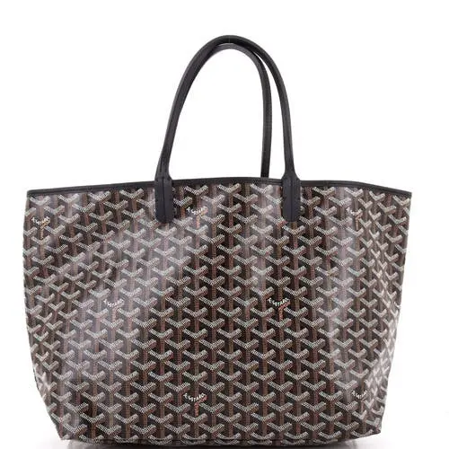 Goyard Saint Louis Tote Coated Canvas Pm - Black