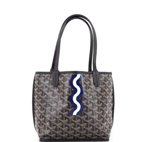 Goyard Anjou Reversible Tote Printed Coated Canvas Mini - Black