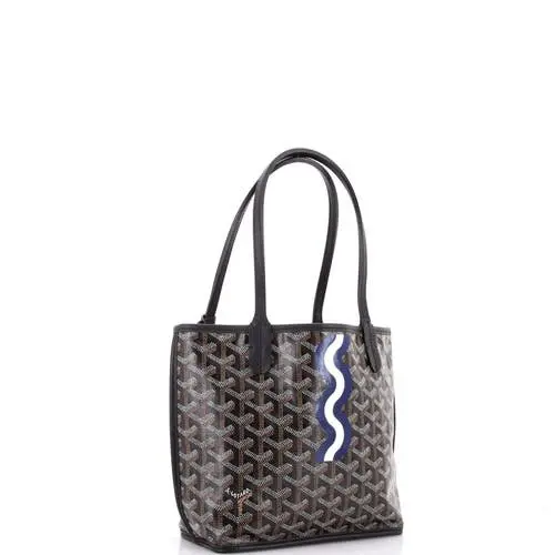 Goyard Anjou Reversible Tote Printed Coated Canvas Mini - Black
