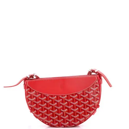 Goyard Hirondelle Shoulder Bag Coated Canvas And Leather - Red