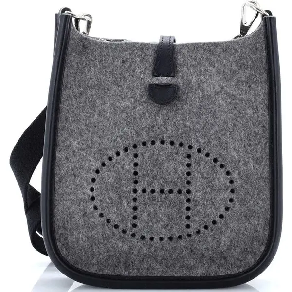 HERMES Evelyne Bag Gen Iii Felt Tpm - Gray