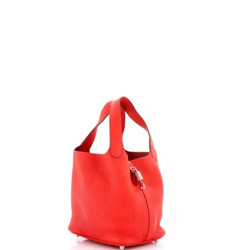 Hermès Picotin Lock Bag Clemence Pm - Rouge Tomate