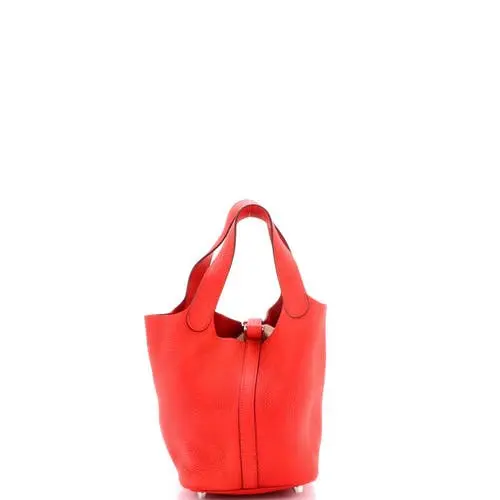 Hermès Picotin Lock Bag Clemence Pm - Rouge Tomate