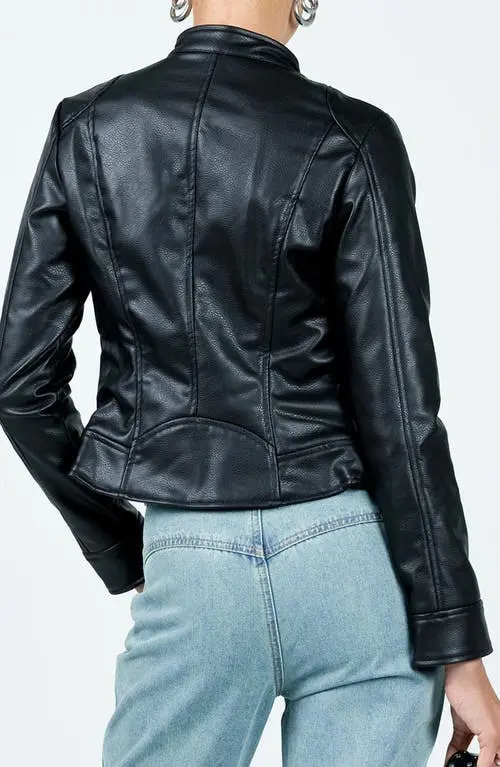 Princess Polly Faux Leather Moto Jacket