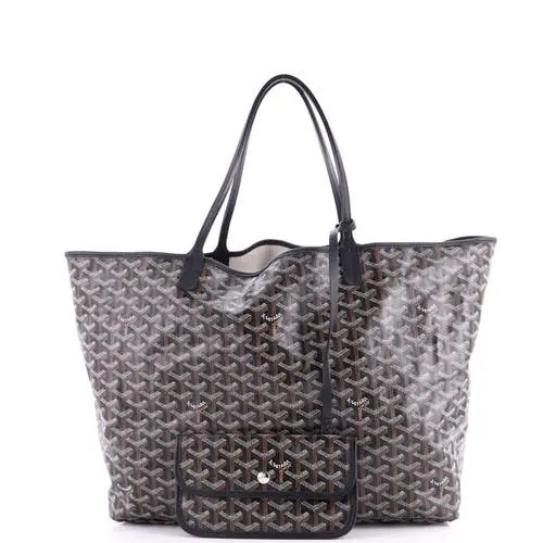 Goyard Saint Louis Tote Coated Canvas Gm - Black