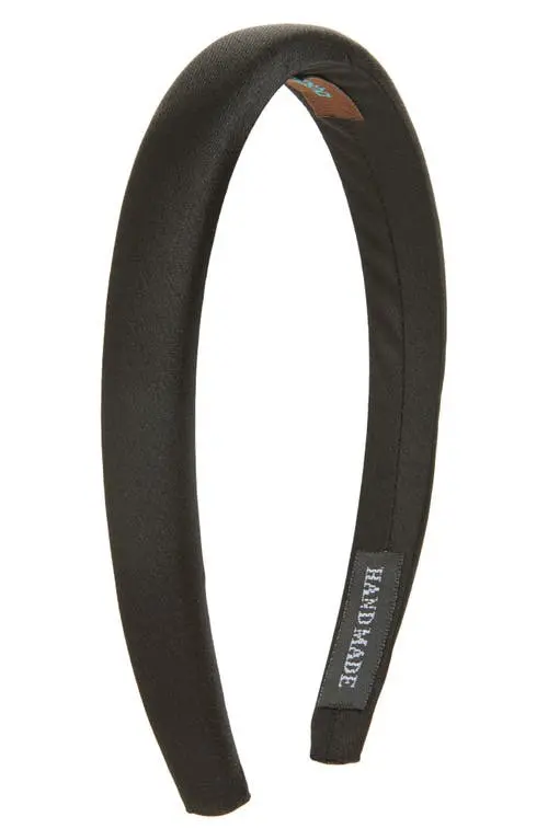 Tasha Padded Satin Headband - Black
