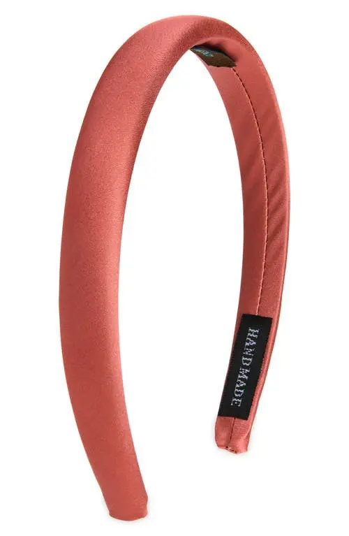 Tasha Padded Satin Headband - Burnt Orange