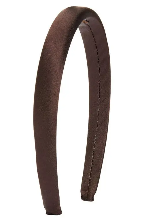 Tasha Padded Satin Headband - Dark Brown