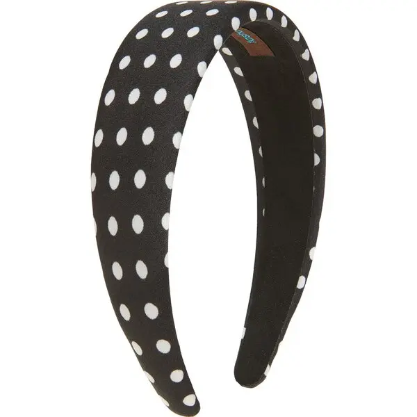 Tasha Wide Polka Dot Headband - Blackwhite