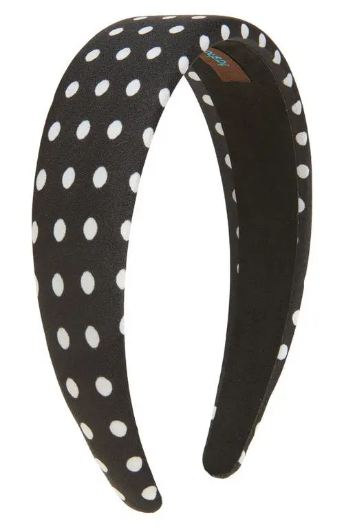 Tasha Polka Dot Padded Headband - Blackwhite