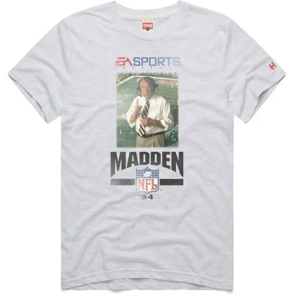 HOMAGE John Madden Nfl '94 Cover Tri-blend T-shirt - Ash