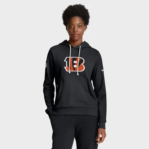 Nike Cincinnati Bengals Sideline Standard Issue Initial Home Dri-fit Hoodie - Black