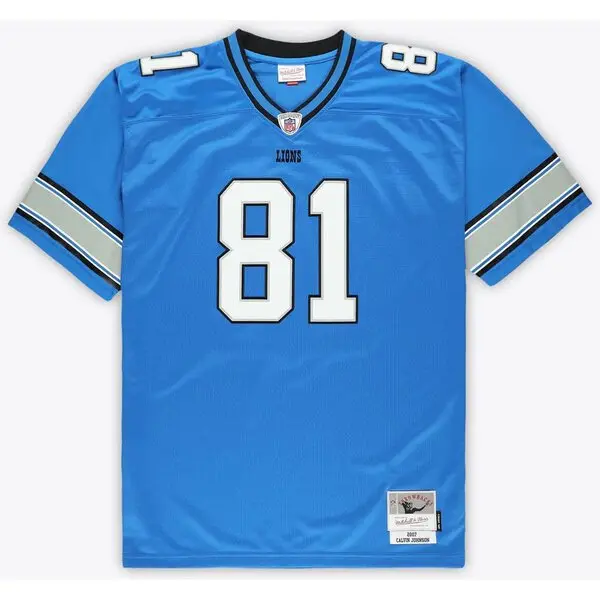 Mitchell & Ness Calvin Johnson Detroit Lions Big & Tall 2007 Legacy Retired Player Jersey - Blue