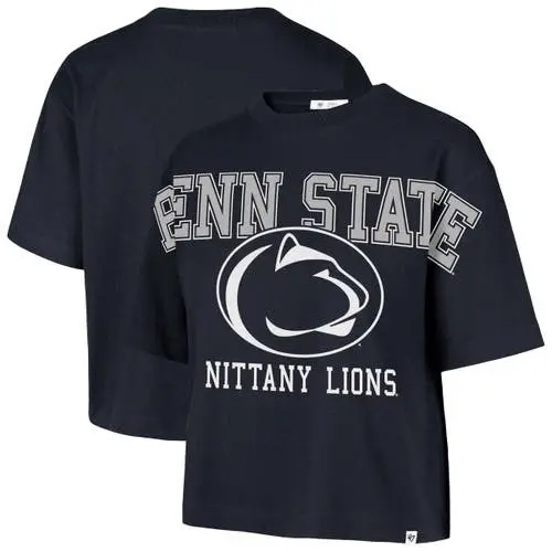 '47 Penn State Nittany Lions Outreach City Relaxed Cropped T-shirt - Navy