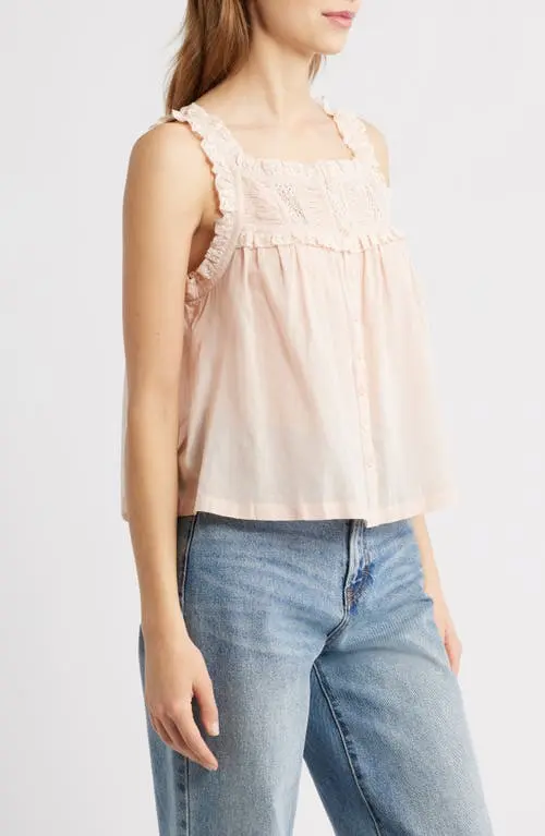 DÔEN Fidella Lace Trim Top - Blush