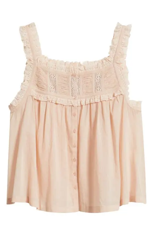 DÔEN Fidella Lace Trim Top - Blush