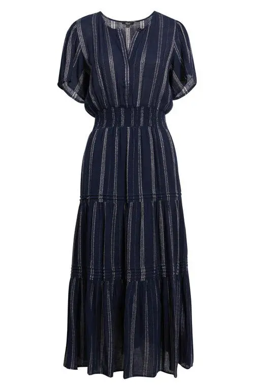 Rails Cannes Stripe Tiered Linen Blend Dress - Marina Stripe