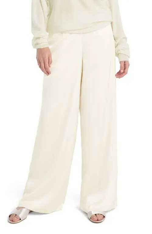 FAVORITE DAUGHTER The Everything Satin Wide Leg Pants - Ivory