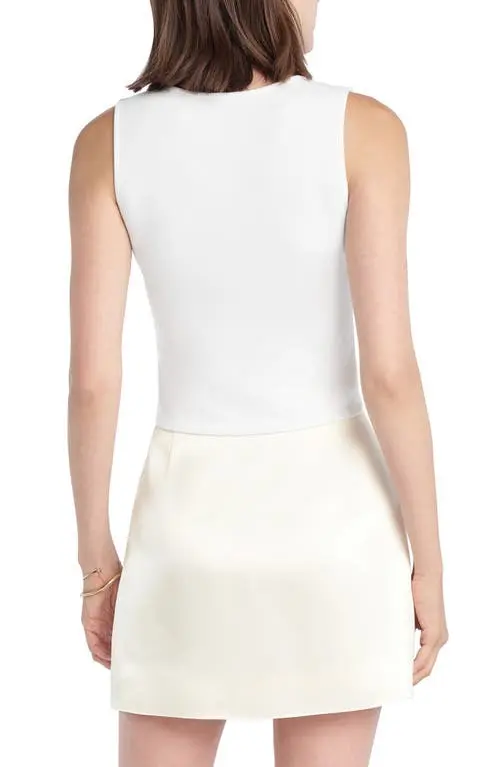 FAVORITE DAUGHTER The Dalia Rib Button Front Crop Top - White