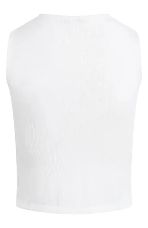FAVORITE DAUGHTER The Dalia Rib Button Front Crop Top - White