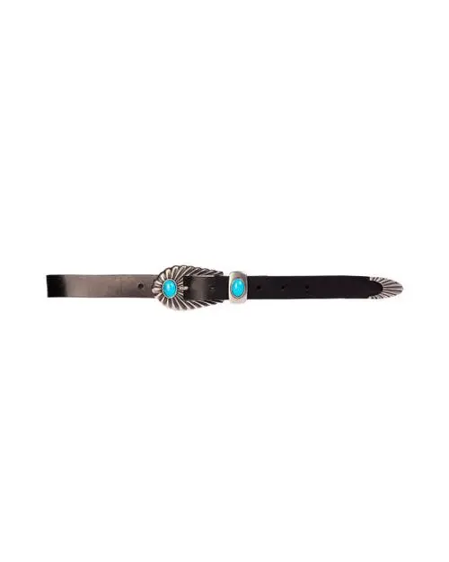BLACK SUEDE STUDIO Spur Belt - Black Leather