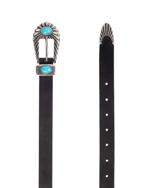 BLACK SUEDE STUDIO Western Buckle Leather Belt