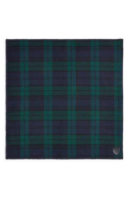 CLIFTON WILSON Tartan Plaid Wool Pocket Square - Green