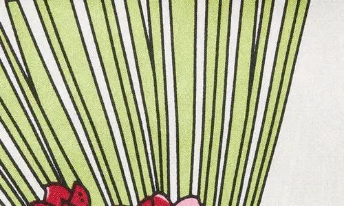 CLIFTON WILSON Maroon Floral Silk Pocket Square - Lime
