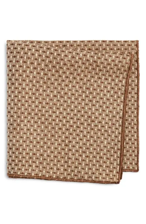 CLIFTON WILSON Diamond Wool Pocket Square - Brown