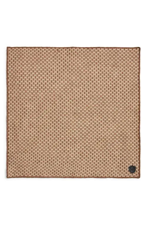 CLIFTON WILSON Diamond Wool Pocket Square - Brown