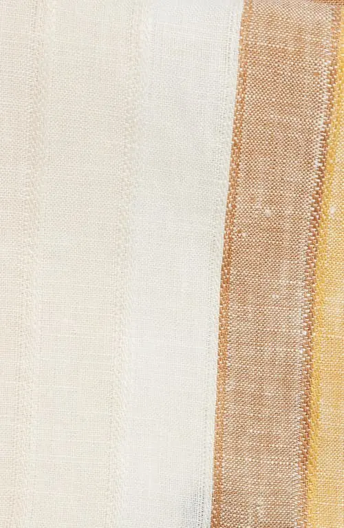 CLIFTON WILSON Stripe Linen Pocket Square