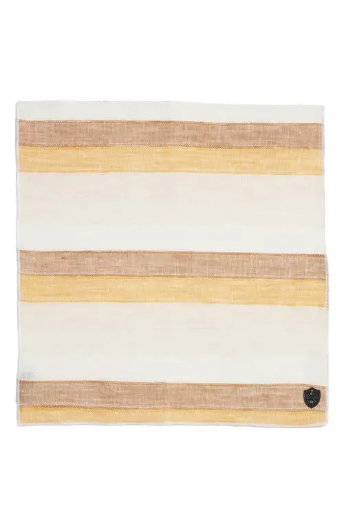 CLIFTON WILSON Stripe Linen Pocket Square