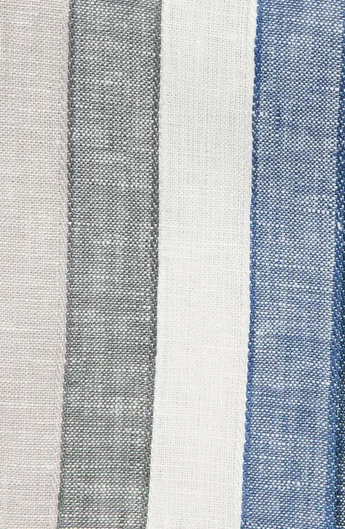 CLIFTON WILSON Stripe Linen Pocket Square - Blue
