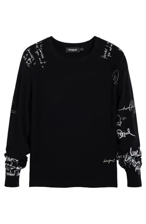 Desigual Fine Gauge Graphic Sweater