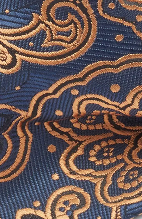 CLIFTON WILSON Paisley Silk Bow Tie - Orange