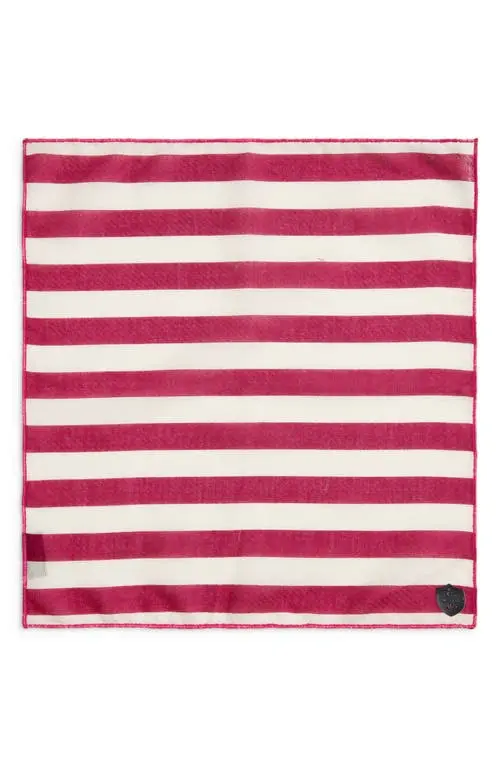 CLIFTON WILSON Stripe Silk Pocket Square