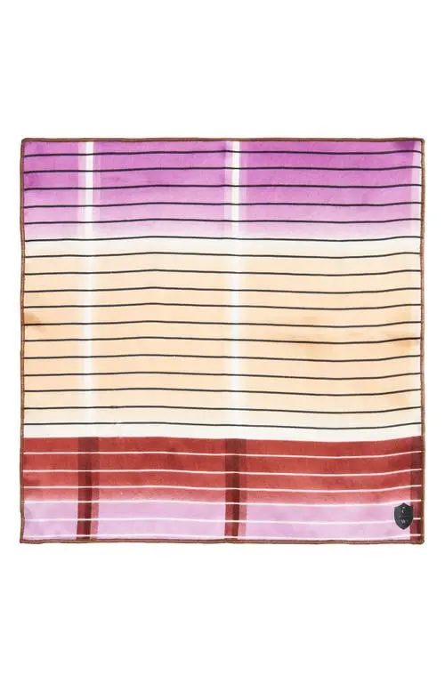 CLIFTON WILSON Stripe Silk Pocket Square