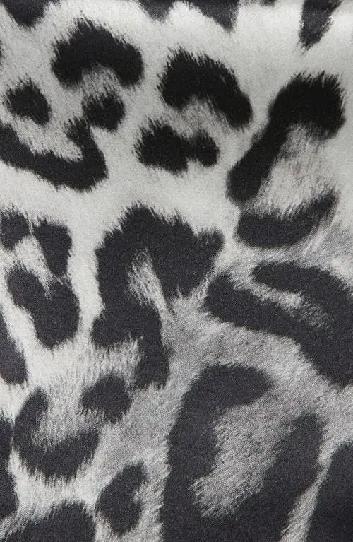 CLIFTON WILSON Leopard Print Silk Pocket Square - Black