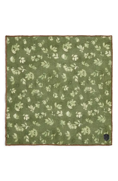 CLIFTON WILSON Floral Linen Pocket Square