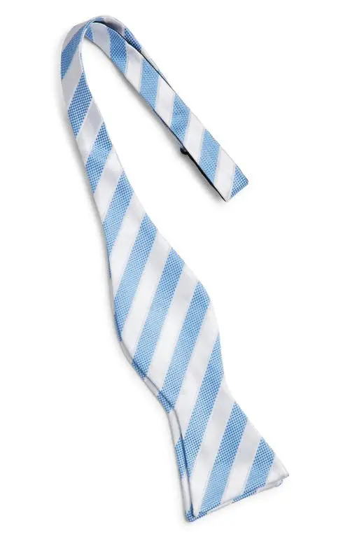 CLIFTON WILSON Stripe Silk Bow Tie - Blue