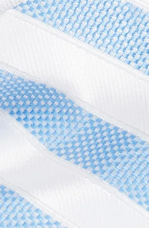 CLIFTON WILSON Stripe Silk Bow Tie - Blue