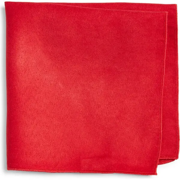 CLIFTON WILSON Cotton Pocket Square - Red