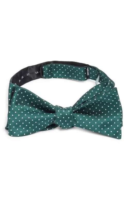CLIFTON WILSON Polka Dot Silk Bow Tie - Green