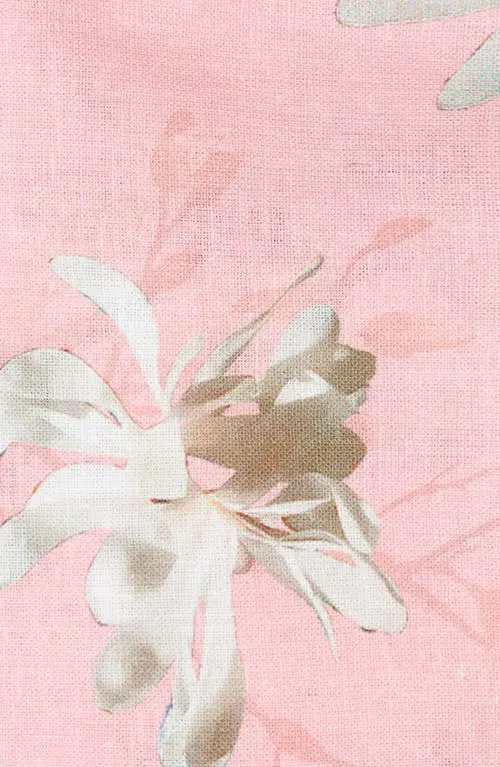 CLIFTON WILSON Floral Linen Pocket Square - Pink
