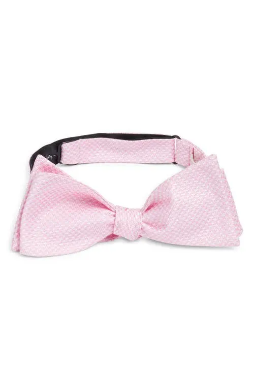 CLIFTON WILSON Houndstooth Check Silk Bow Tie - Pink