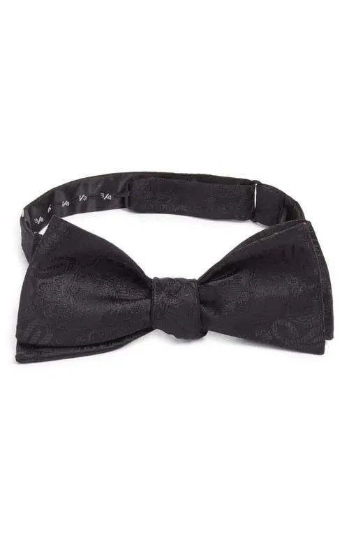 CLIFTON WILSON Paisley Silk Bow Tie - Black