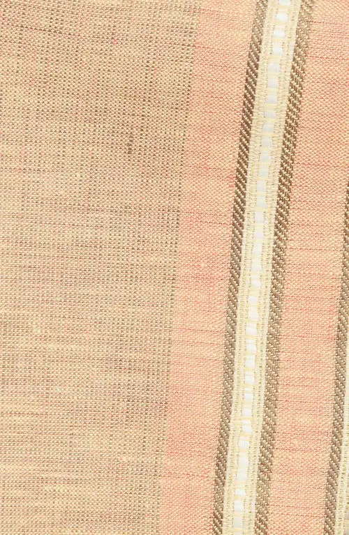 CLIFTON WILSON Stripe Linen Pocket Square - Peach