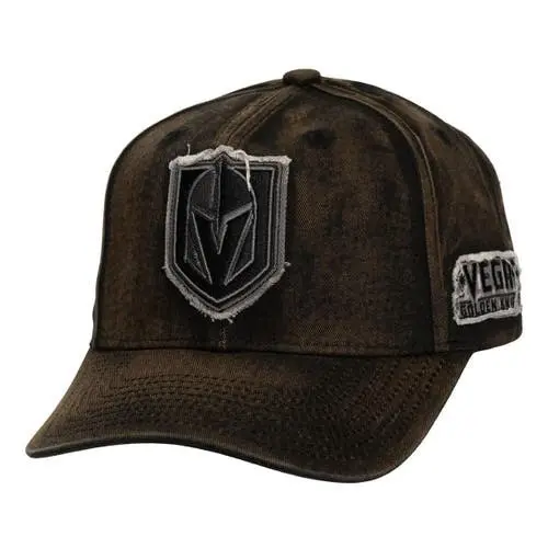 Mitchell & Ness Vegas Golden Knights Downtown Snow Wash Pro-crown Adjustable Baseball Cap - Black