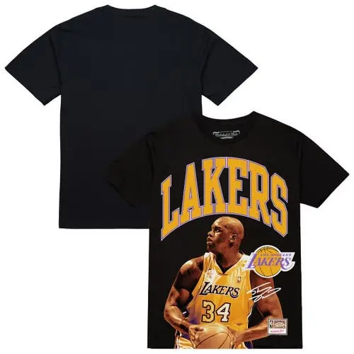 Mitchell & Ness Shaquille O'neal Los Angeles Lakers Hardwood Classics Player Arch T-shirt - Black