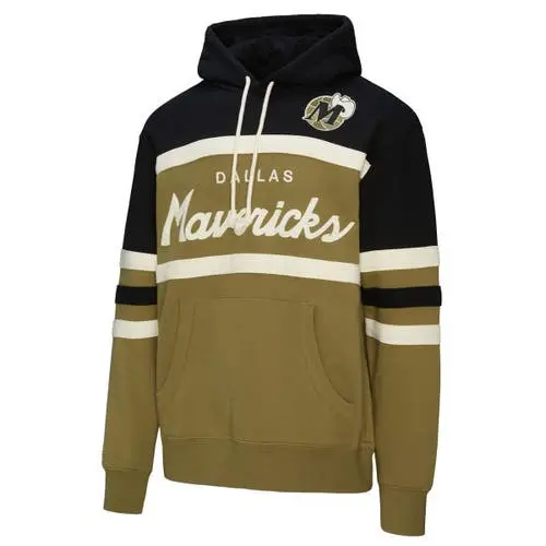 Mitchell & Ness Dallas Mavericks Double Clutch Hoodie - Olive